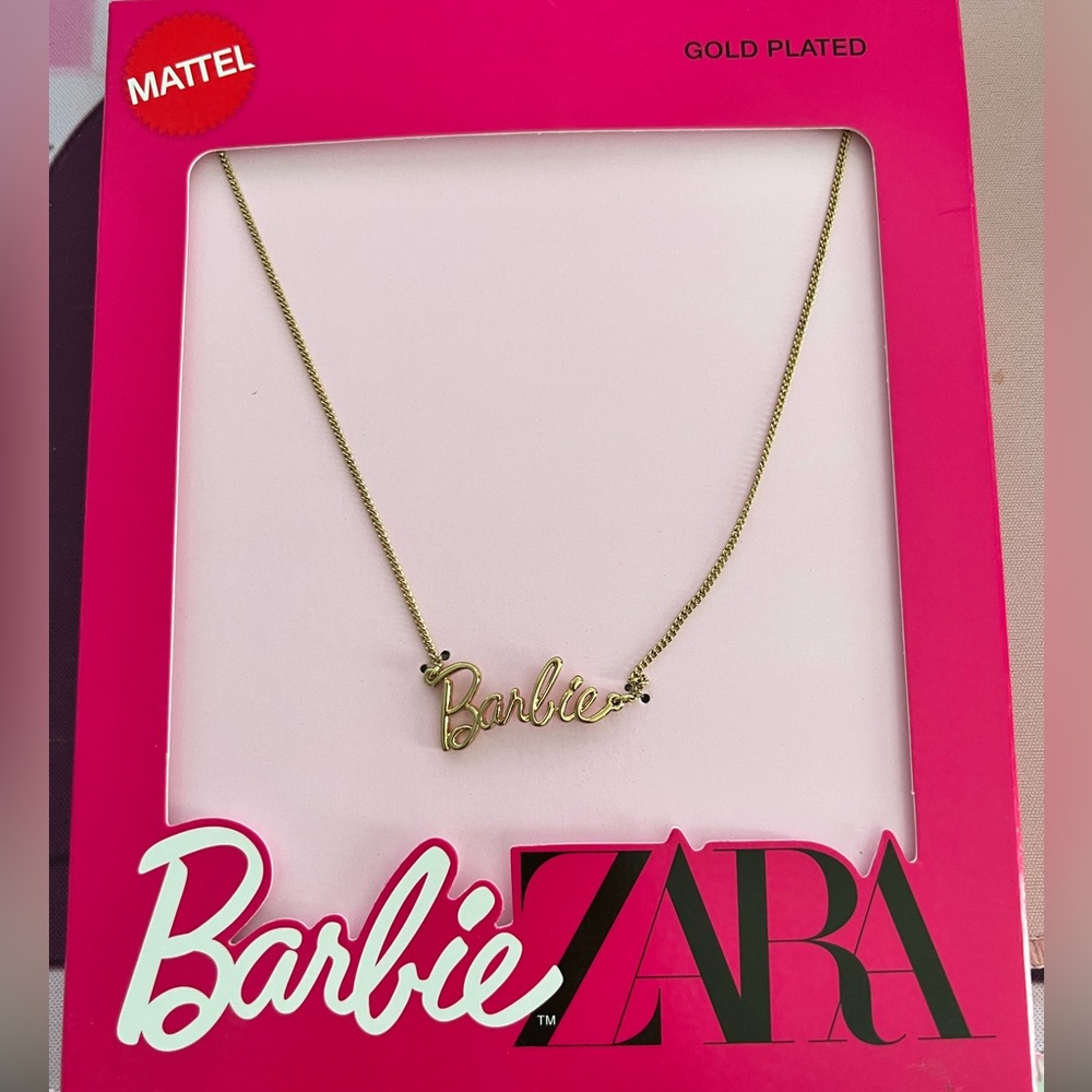 Barbie X Zara Mattel Gold Plated Chain Barbie Necklace - Gem